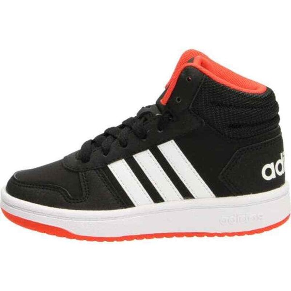 Size 6 (GS) - adidas Hoops 2.0 Mid Black Hi-Res Red for sale online | eBay