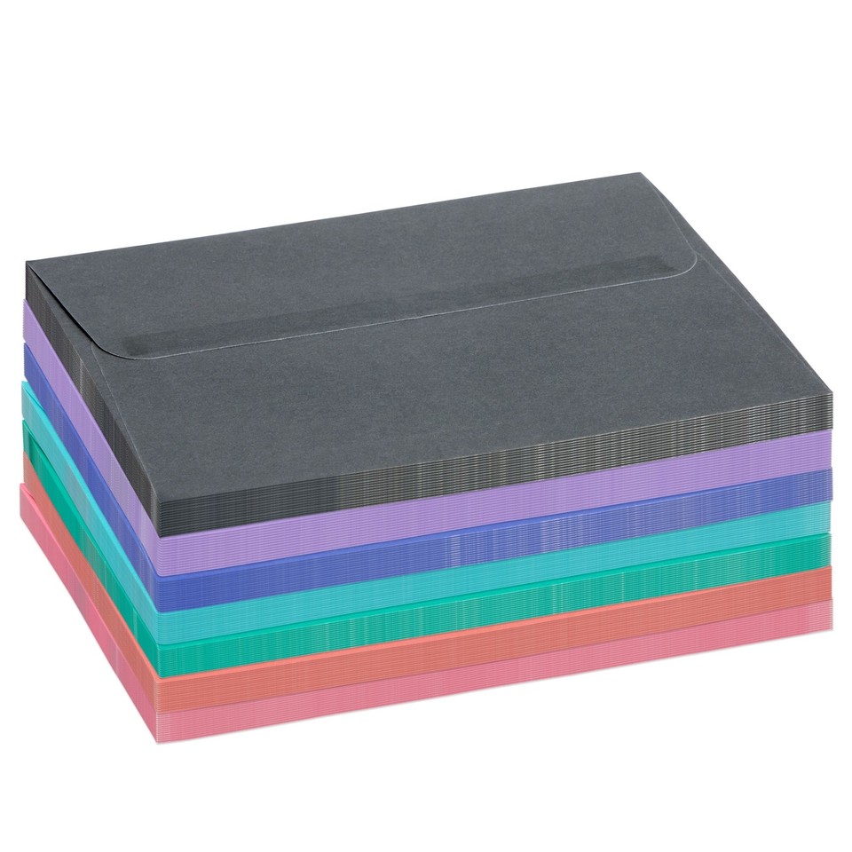 100 Pack Colored Envelopes 5x7 for Mailing, A7 for Invitations ...