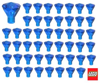 ☀️NEW LEGO 50x Trans-Dark Blue Diamonds Rock 1 x 1 Jewel 24 Facet Parts ...