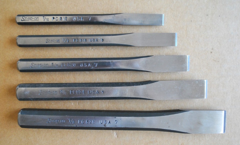Snap On Tools 10 pc Chisel Set Automobile Tools Motorcycle Tools Flat Cape | eBay