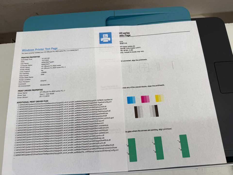 HP OfficeJet Pro 8028e AIO Wireless Color Inkjet Printer NO INK ...