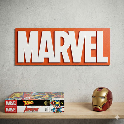 Marvel Logo Sign 3D Printed Wall Art Decorative Display Plaque Home ...