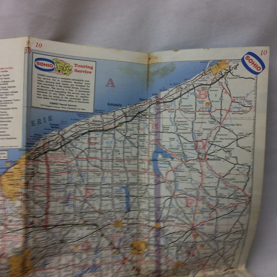 Vintage Ohio Road Map Sohio 1960's | eBay