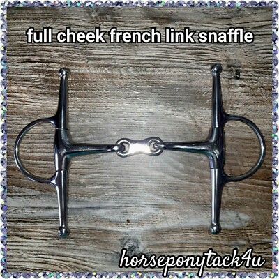 FULL CHEEK FRENCH LINK SNAFFLE FULMER HORSE BIT 4.5 TO 6 INCH STAINLESS ...