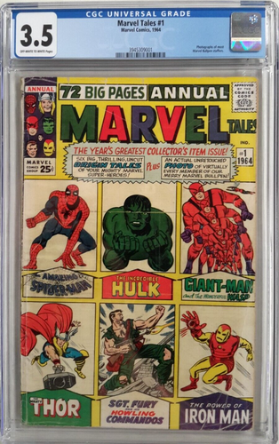 🔥MARVEL TALES #1 CGC 3.5*1964*ORIGIN ISSUE*SPIDER-MAN HULK THOR IRON ...