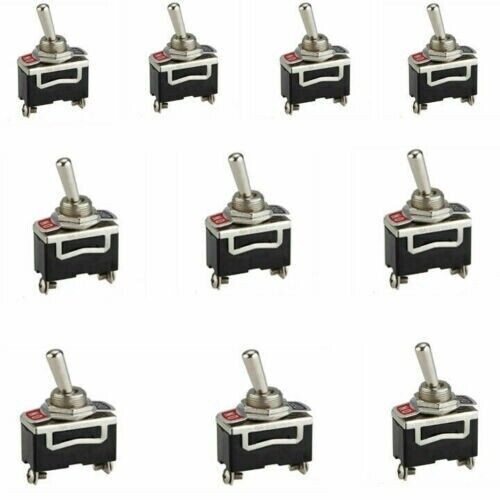 20x 12V Heavy Duty Toggle Flick Switch ON/OFF Car Dash Light Metal SPST ...