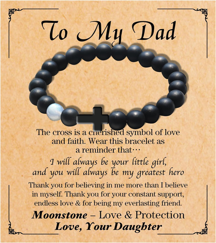 Father'S Day Gifts from Daughter Son Crystal Moonstone Bracelet for Dad ...
