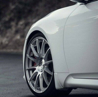 20" MRR GF6 Silver Machined Wheels 20x9 5x112 +38 Ground Force Rims Set ...