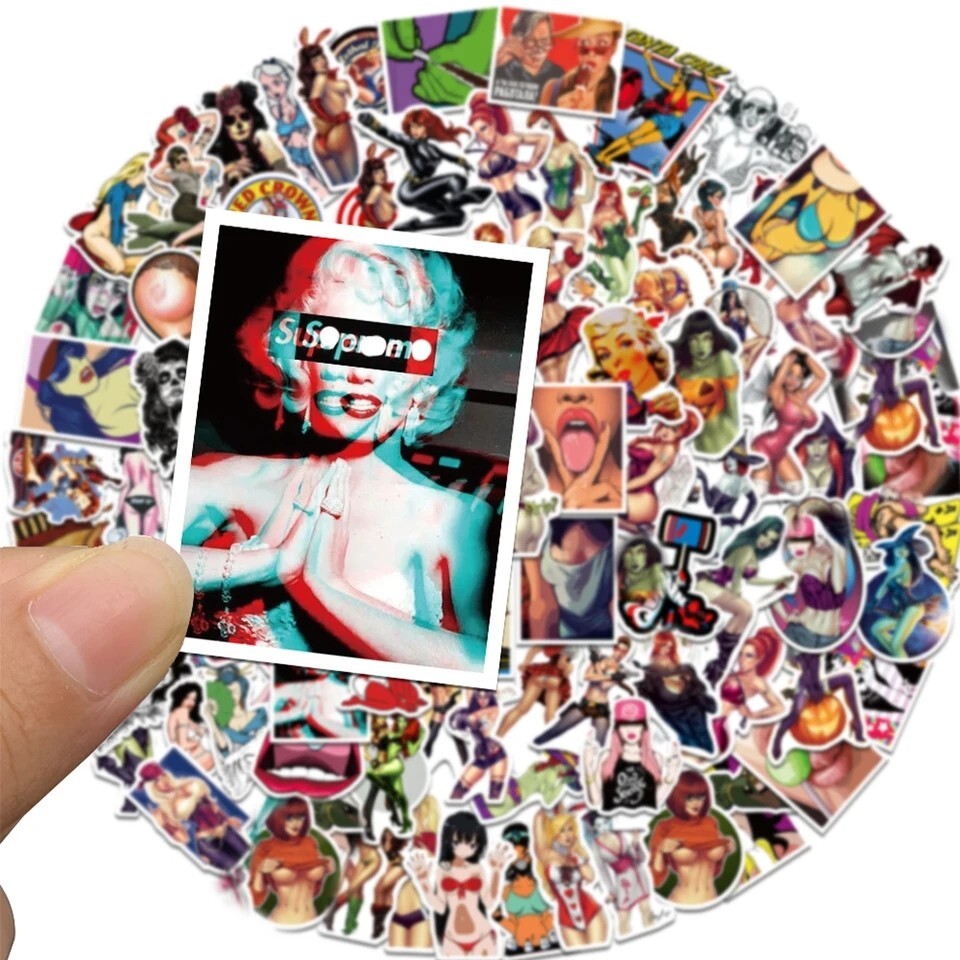 50pcs Sexy Evil Women Stickers Witch Villain Hentai Anime Naughty Girl