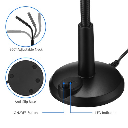 USB Computer Mini Condenser Microphone Stand Recording Mic For PC ...