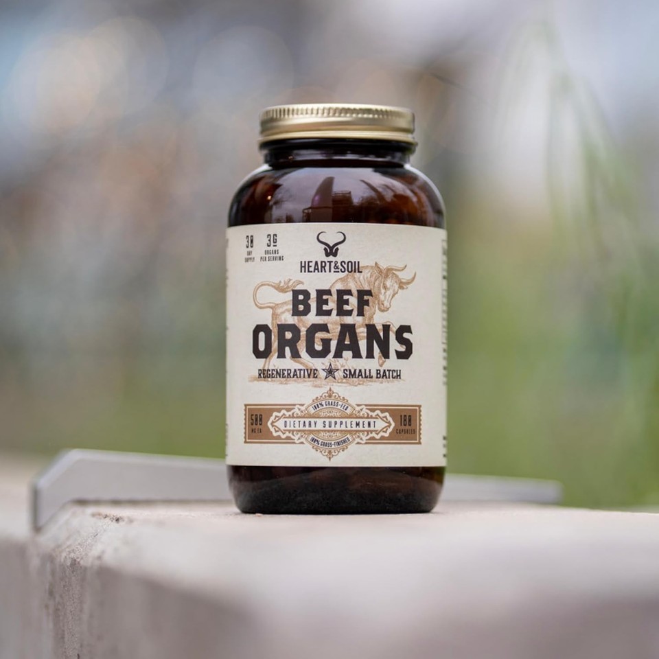 HEART & SOIL – 3000mg Grass-Fed Beef Organ Supplement for Women & Men ...