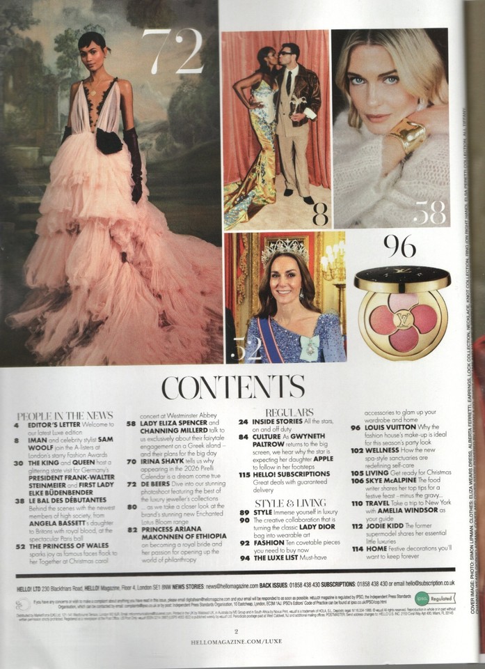 Hello! Magazine December 15 2025 - Prince & Princess Of Wales, The Luxe ...