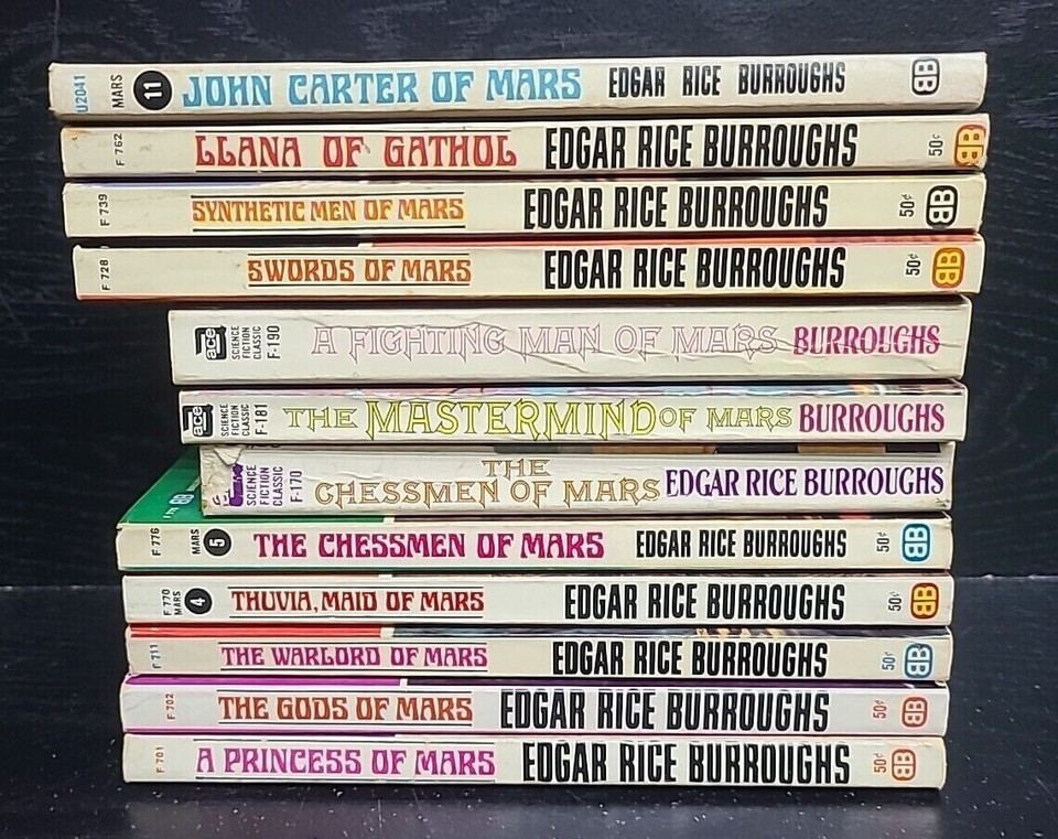 Complete Set of Barsoom books by Edgar Rice Burroughs Mars #1-11 Series ...