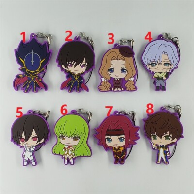 Code Geass: Lelouch of the Rebellion Rubber Strap Charm Anime Keychain ...