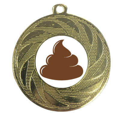 Loser Medal Rude Booby Prize Donkey Gold Award 50mm FREE ribbon ...