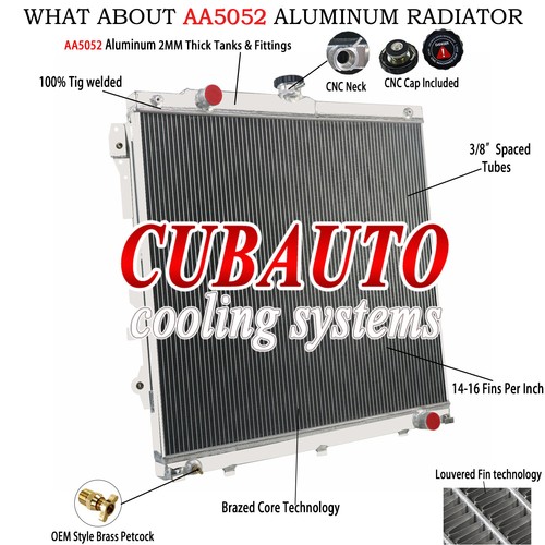 4-CORE ALUMINUM RADIATOR FITS 2007-2014 TOYOTA TUNDRA SEQUOIA SR5 4.6L ...