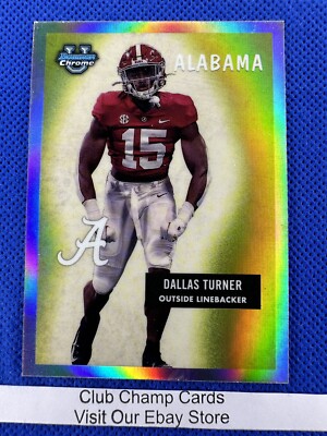 2023 #55BF-30 Dallas Turner Bowman Chrome Football 1955 Bowman Alabama ...