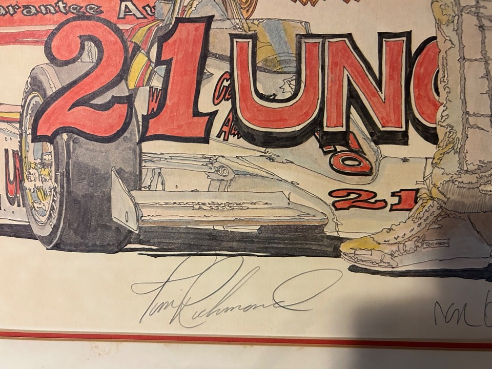 Rare Original Lithograph Tim Richmond Autographed By both Ron Burton ...