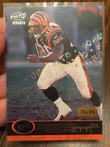 BRANDON BENNETT 2001 PACIFIC HOBBY LTD CINCINNATI BENGALS INSERT /99 ...