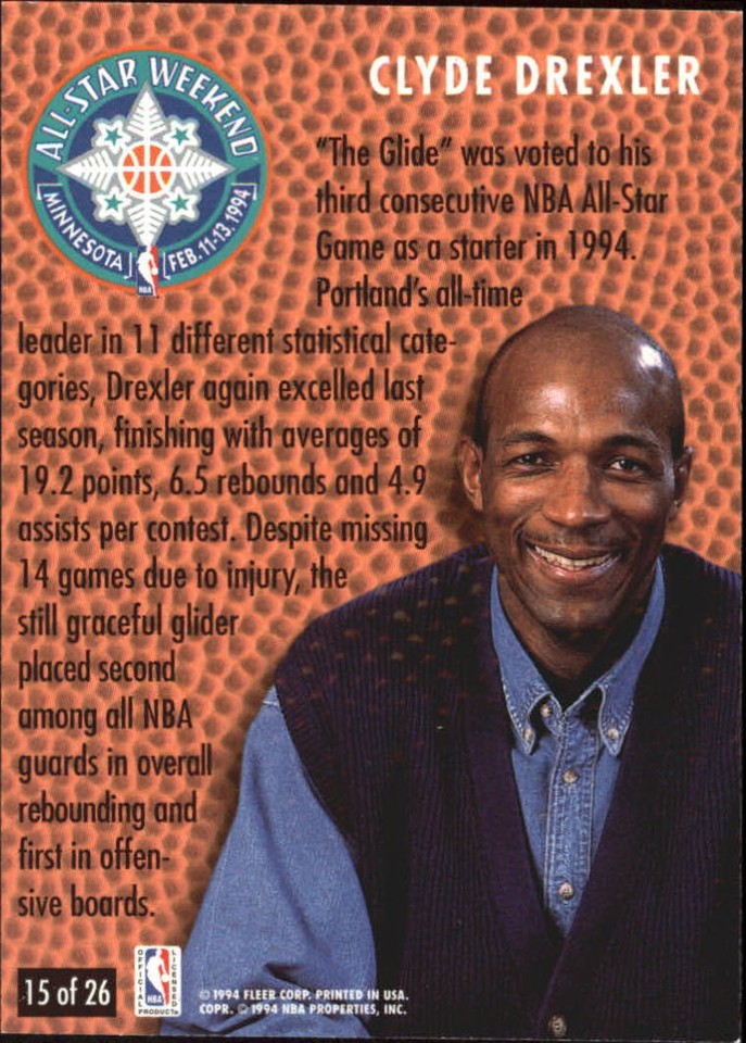 1994-95 Fleer All-Stars Portland Trail Blazers Basketball Card #15 ...