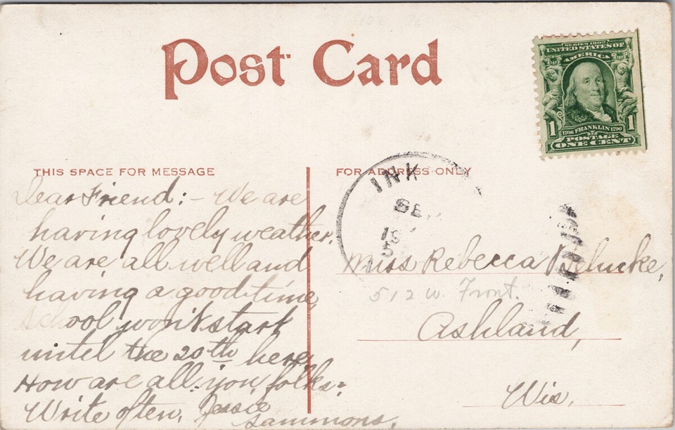 Inkster ND Street Scene Two Girls Sidewalk North Dakota Litho Postcard ...