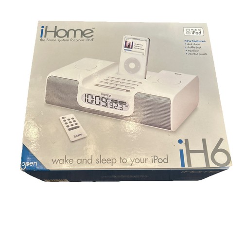 iHome iH6 iH6Br AM/FM Radio docking system for iPod New In Box White ...
