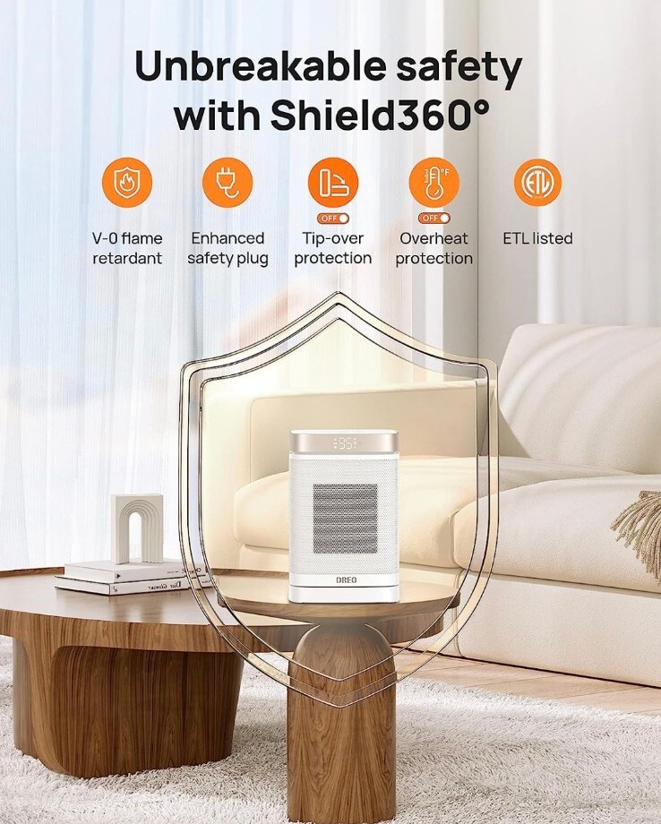 Dreo Atom Space Heater with Remote 70°Oscillating Heaters with Digital Thermo... | eBay