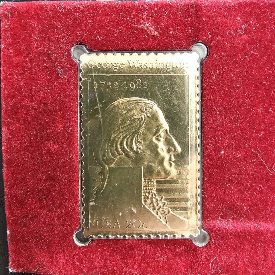 George Washington Gold Finish 1732-1982 USA 20 Cent Stamp | eBay