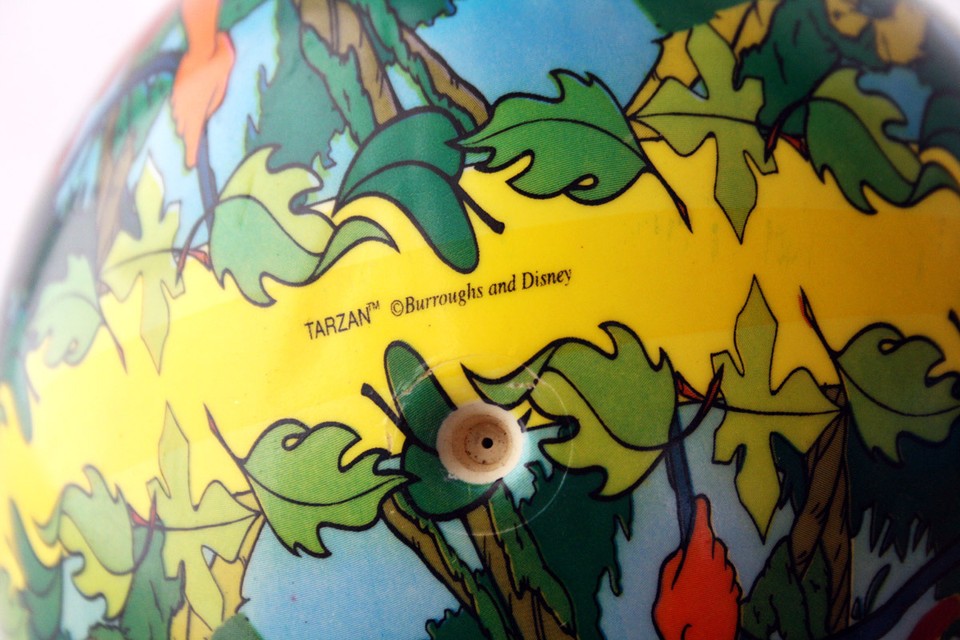 RARE VINTAGE 90'S TARZAN RUBBER BALL 20" PERIMETER DISNEY JOHN GERMANY ...