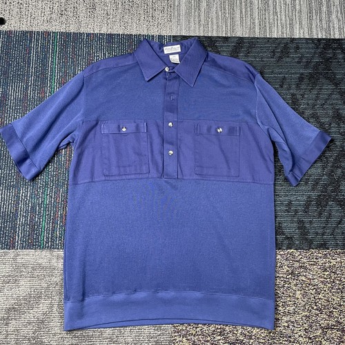 VTG Norm Thompson Men Shirt Large Blue Polo Classic Vintage Knit | eBay