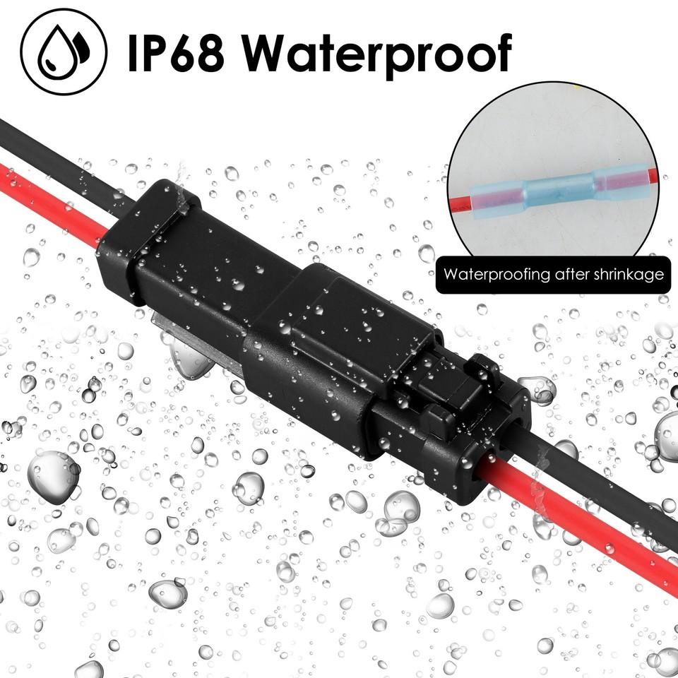 6 Sets Wire Connectors 2 Pin/6 Pin Connectors IP68 Waterproof Wire ...