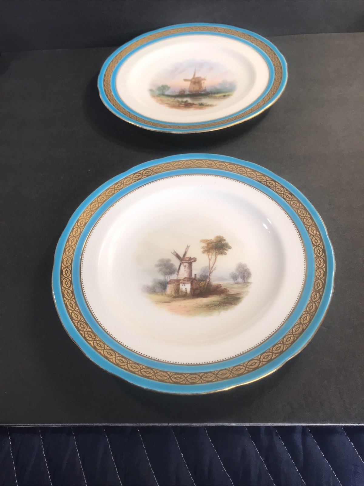 Pair of antique English porcelain plates/Minton Marks/England C.1890 ...