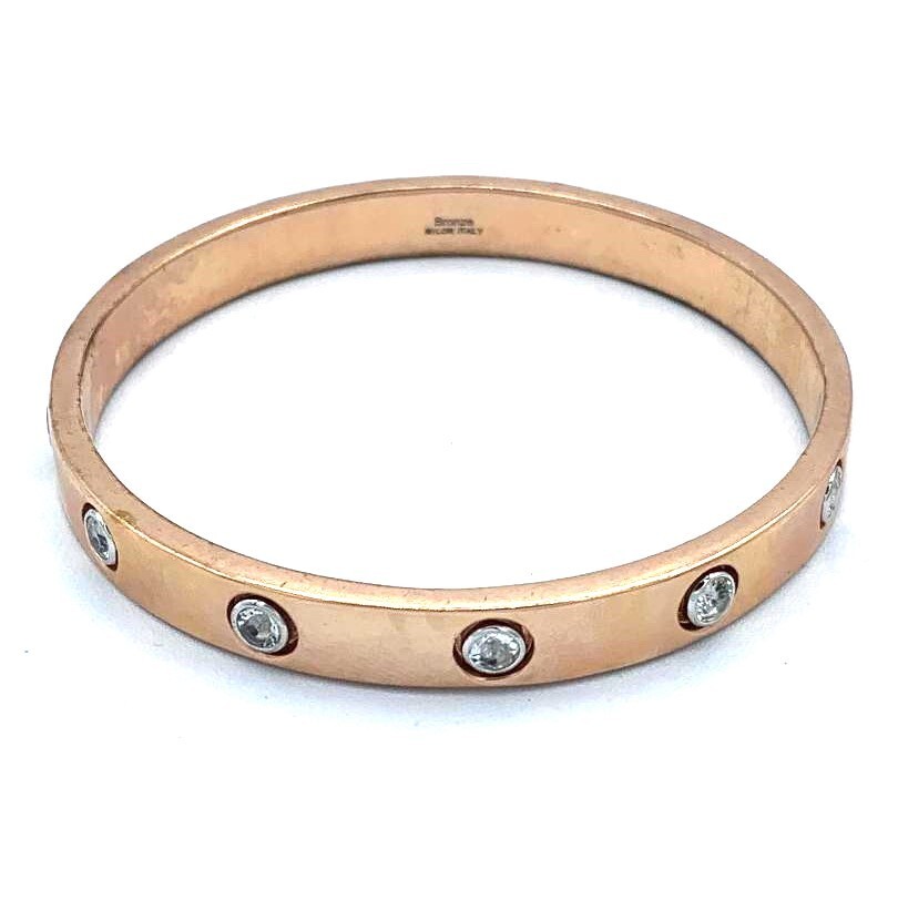 Rose Colored Bronze White Topaz Bangle Bracelet QVC GILI Italia ...