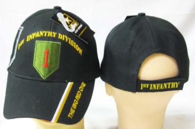 US Army 1st Infantry The Big Red One Military Black Embroidered Cap ...
