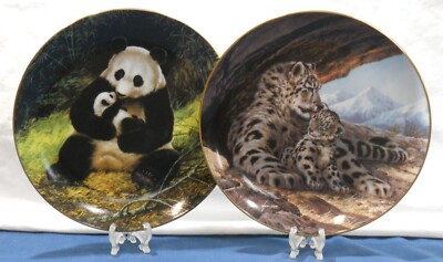 The Panda and the Snow Leopard Endangered Species Plates by Will Nelson ...