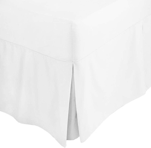 Small Double Valance Sheet Egyptian Cotton Pleated Bed Skirt White ...