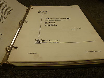 Allison MT654CR & MTB654CR Transmission Shop Service Repair Manual Book ...