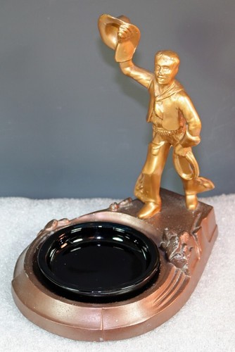 ORIGINAL NUART DECO COWBOY SIGNED ASHTRAY BLACK AMETHYST INSERT ...