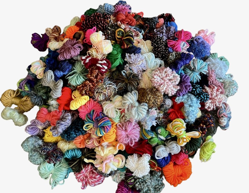 50 Assorted Mini Yarn Bow-Ties (in all Different Colors) Yarn Sampler ...
