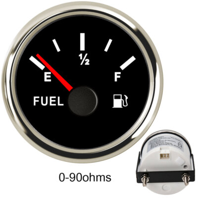 Fuel Level Gauge 0-90 ohms Fuel Gauge for Cars Truck Boat 52mm/2-1/16 ...