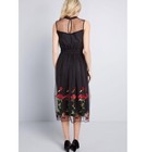 NWOT Modcloth Splendid Wish Rose Floral Black Embroidered Midi Dress ...