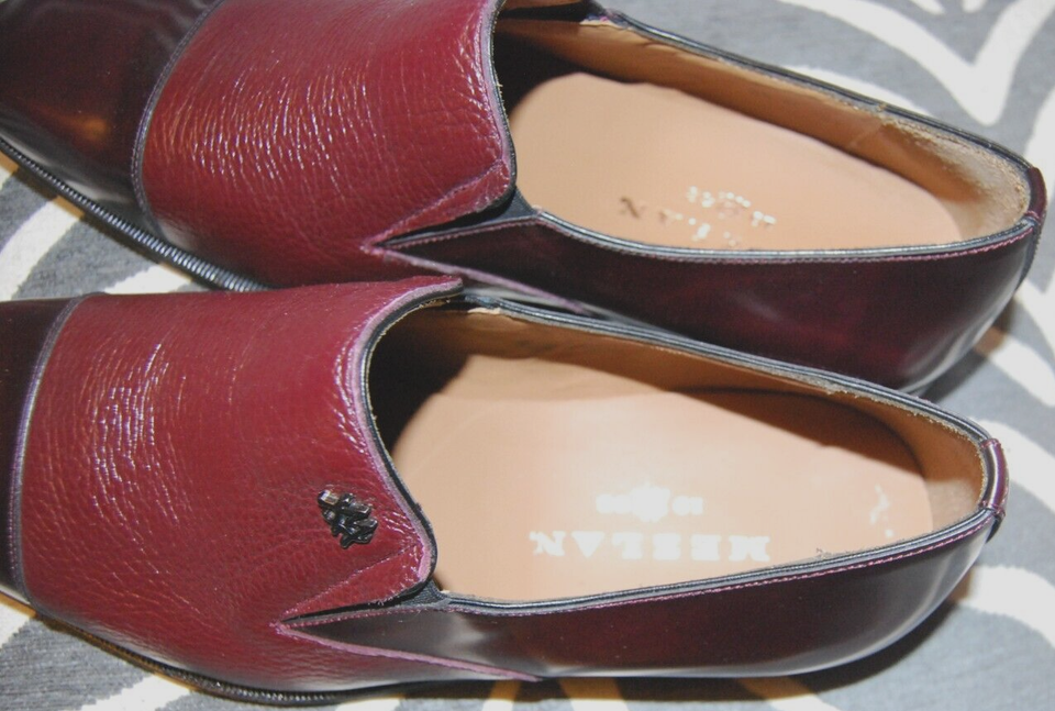 Mezlan Milani Burgundy Calfskin & Deerskin Men’s Classic Dress Slip ON ...