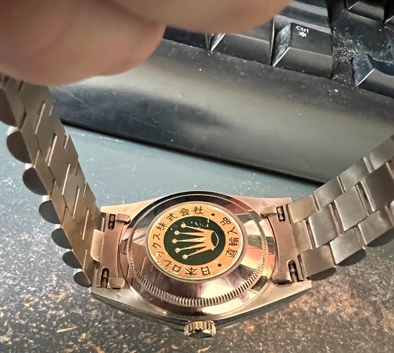 ROLEX 18K WHITE GOLD DOUBLE QUICKSET PRESIDENT 18239 36MM Silver ...