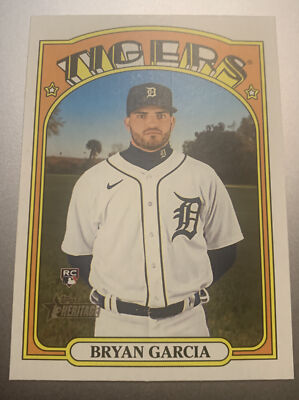BRYAN GARCIA RC 2021 TOPPS HERITAGE HIGH NUMBER #642 TIGERS ROOKIE CARD ...
