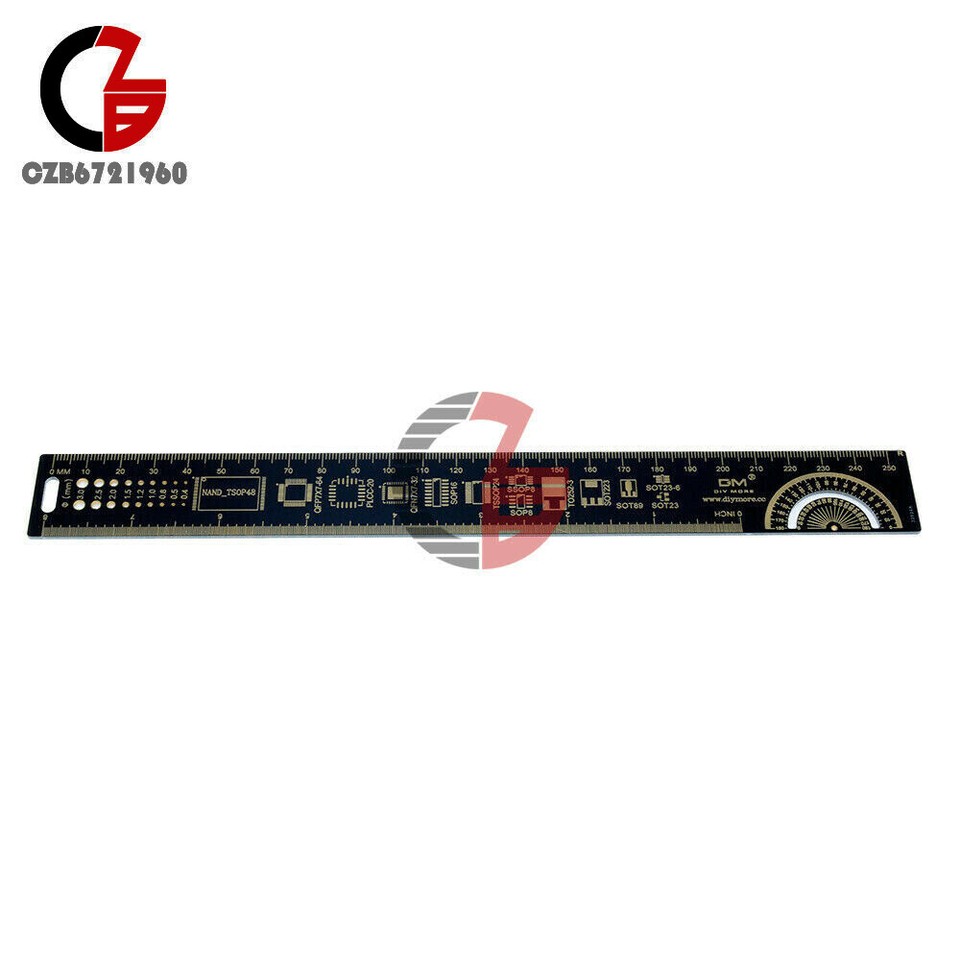 4/15/20/25cm Black Multifunctional PCB Ruler Measuring Tool Angle ...