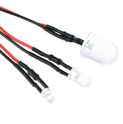 12V Ultra Bright 3mm 5mm 10mm Prewired LED with Black Bezel Holder All ...