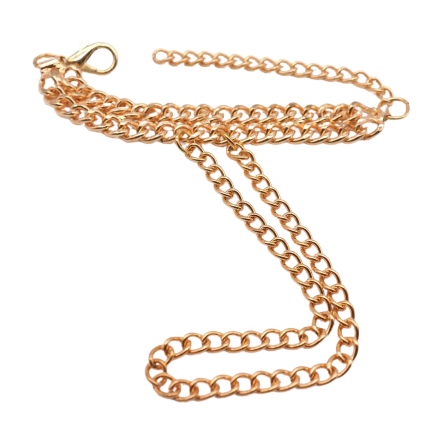Women Gold Metal Chain 2 Rows Bracelet Connected Ring Day Night Stylish ...