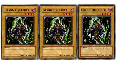 Yugioh- 3X Grand Tiki Elder - Common - Unlimited - LON-011 - Near Mint ...