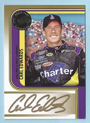 CARL EDWARDS 2005 PRESS PASS SIGNINGS GOLD AUTOGRAPH AUTO /50 | eBay