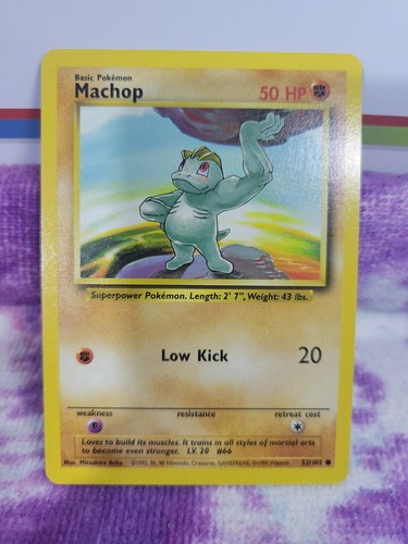 Machop 52/102 Base Set Unlimited Common 1999 English Pokemon Card WoTC ...